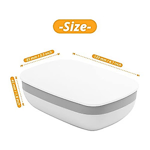 Jawflew Travel Soap Box, Soap Dish for Shower, Soap Bar Holder Dish Container Case, Strong Sealing Leak Proof Portable Soap Saver for Bathroom, Gym, School, Camping, Hiking, Vacation, Outdoor (White)