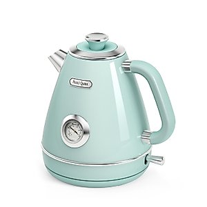 Hazel Quinn 1.7L Electric Kettle with Thermometer, Stainless Steel, 1200W Fast Boil, BPA-free, Cordless, Auto Shut Off - Mint Green