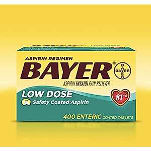 Bayer Consumer Health Bayer Low Dose Safety Coated Aspirin 81 mg , 400-Count (Pack of 2)
