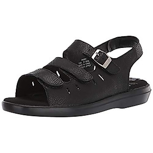 Propét Women's Breeze Walker Sandal, Black Pearl, 9.5 X-Narrow