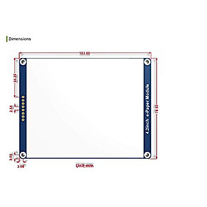 Waveshare 4.2inch E-Ink Display Module Compatible with Raspberry Pi 4B/3B+/3B/2B/B+/A+/Zero/Zero W/WH/Zero 2W Series Boards 400x300 Resolution Yellow/Black/White Three-Color SPI Interface