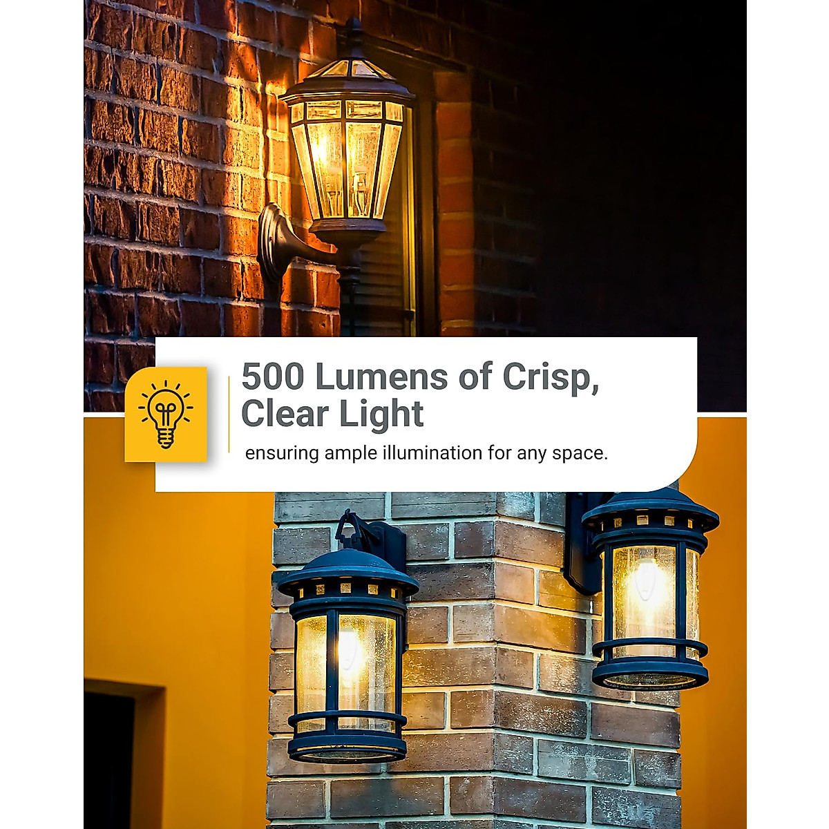 Sunco 6 Pack LED B11 Light Bulb Dusk to Dawn Candelabra, 5W Equivalent 40W, CRI91 2700K Soft White, 500 Lumens, Edison Vintage Filament E12 Base, Photocell Sensor for Sconces Chandeliers - UL