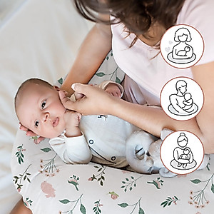 Little Grape Land Nursing Pillow for Infants, Breastfeeding Pillows, Baby Support Pillow for Nursing, Bottle Feeding, Tummy Time with Machine Washable Cover & Breathable Filling (Little Bunny)