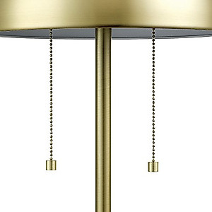 Globe Electric 12976 Haydel 21" 2-Light Table Lamp, Matte Brass, Double On/Off Pull Chain