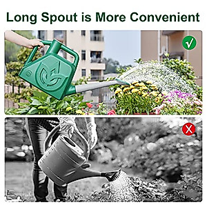 Watering Can for Indoor Outdoor Plants Garden Flower, 1.5 Gallon Modern Plastic Watering Cans with Removable Nozzle and Long Spout Ideal for Succulents, Outdoor, Gardening, Green