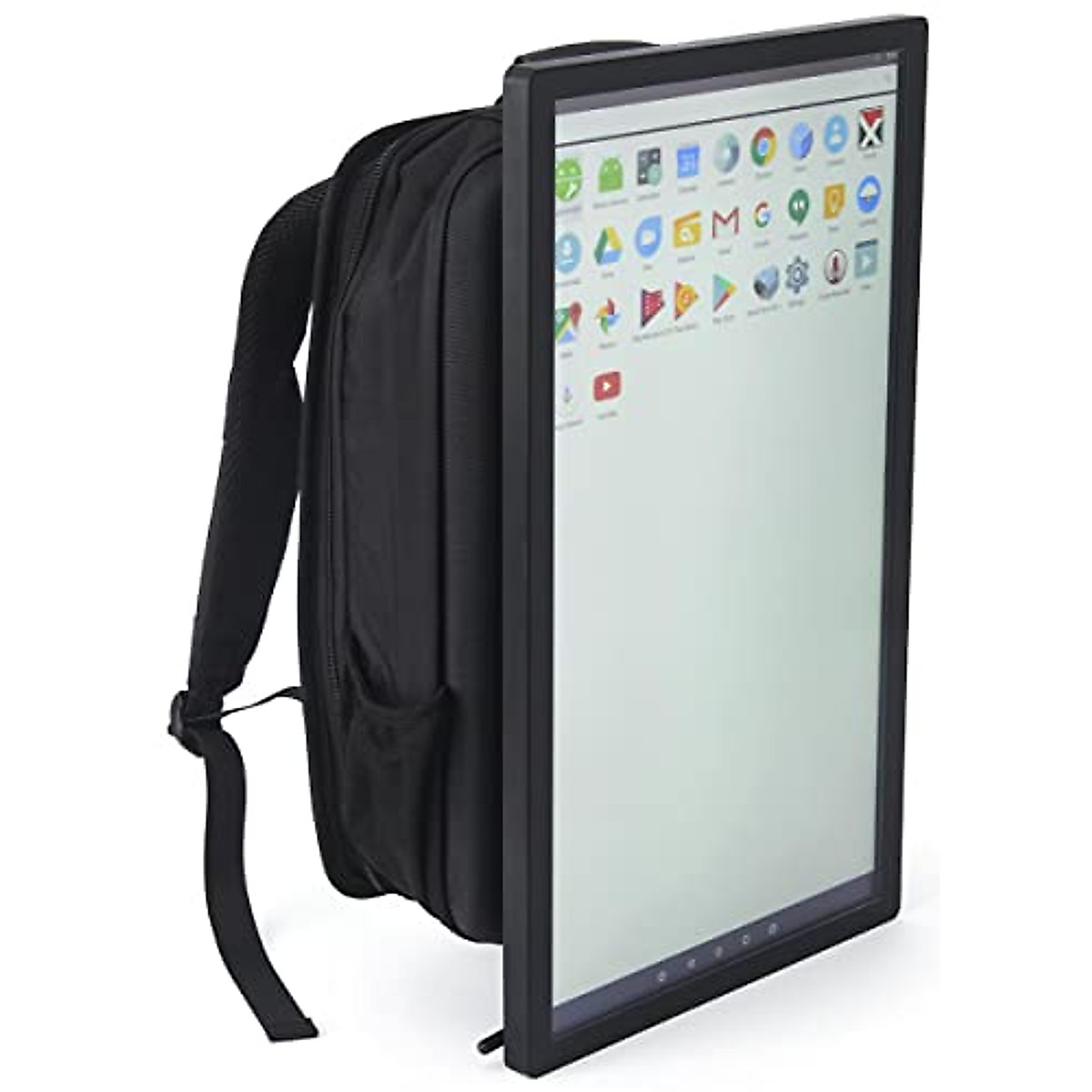 Displays2go Walking Digital Billboard, 21.5" LCD Screen, 7.1 Android OS, Rechargeable - Black (SMBDS21)