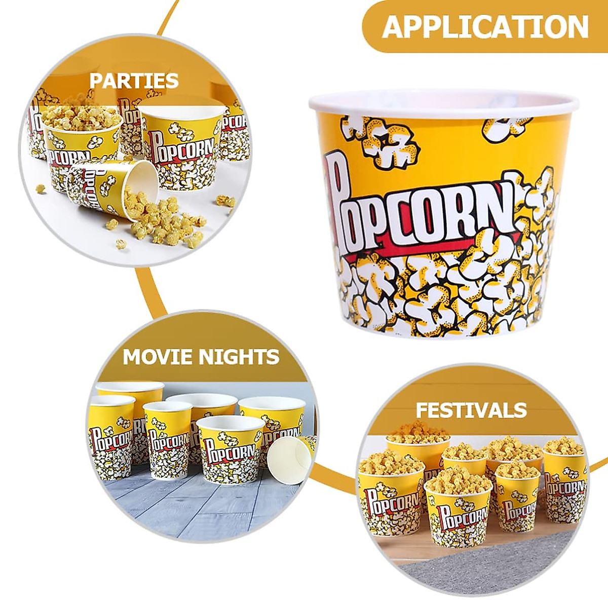 NOLITOY Popcorn Box 10pcs Popcorn Bucket Cardboard Child Pp Food Popcorn Holders
