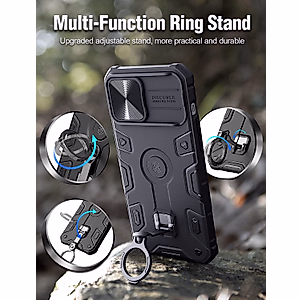 Nillkin [2022 Upgraded] iPhone 13 Pro Max Case [Compatible with MagSafe] [Slide Camera Cover] [Multifunctional Kickstand] Heavy Duty Protection Armor Case for iPhone 13 Pro Max 6.7'' Green