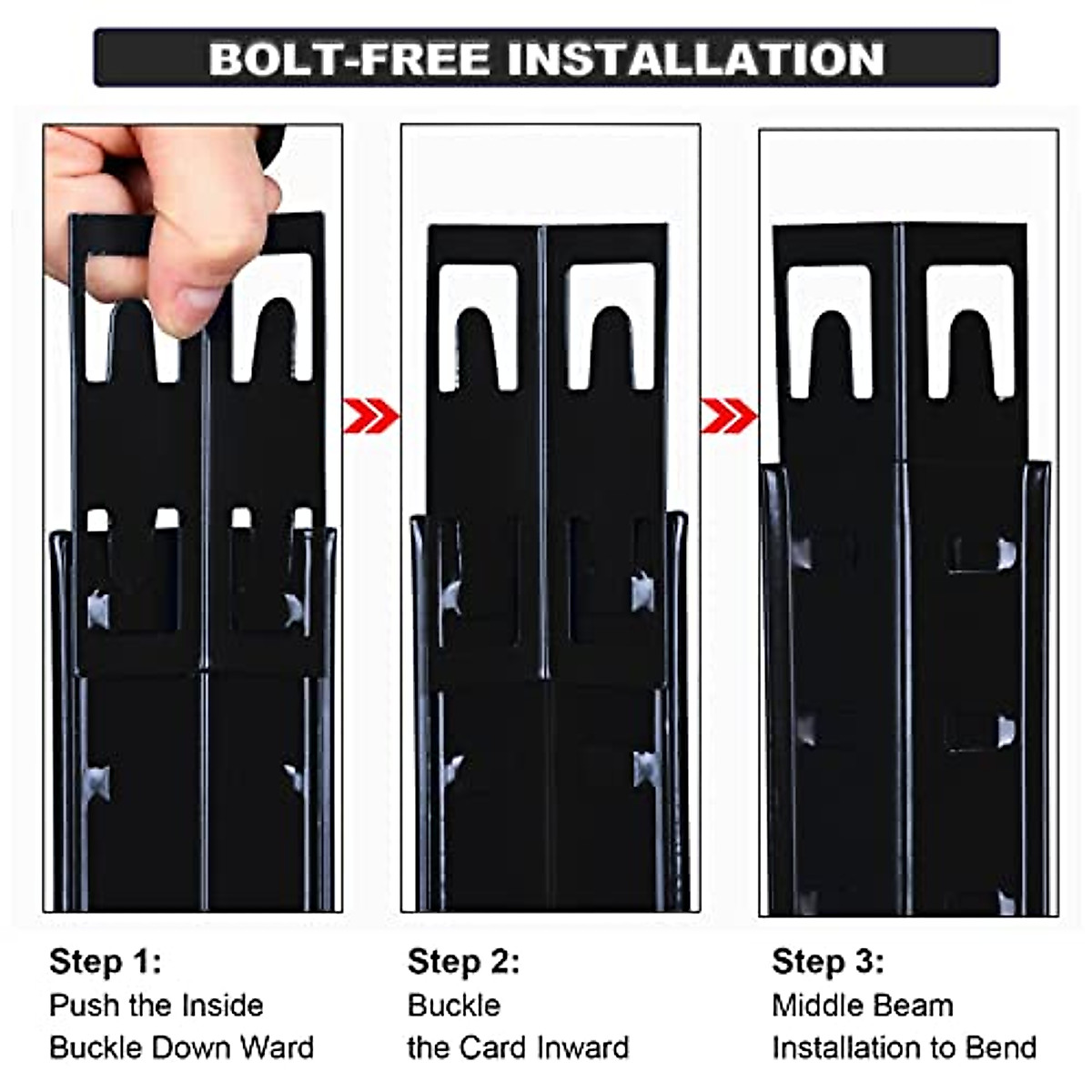 Vandise Garage Storage Shelve Heavy Duty Multipurpose Garage Shelving, 1544lbs Capacity Metal Shelve for Storage, 4 Tier Metal Shelving, Bolt-Free Assembly, Adjustable High (Black)