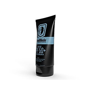 HeadBlade HeadLube SPF 50 Men's Lotion and Sunscreen - No Greasiness, Sweat Resistant, Formulated for Face, Body & Scalps - Water Resistant for 80 Minutes, 5 fl oz