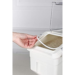 Grain Storage Container 20 lb (10 Liter) with Wheels Seal Locking Lid PP(Pack-2)