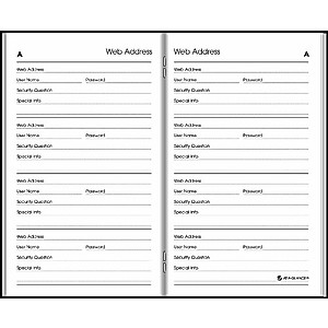 AT-A-GLANCE Undated Website Address Book and Password Keeper, Black, 3.63 x 6.13 x .21 Inches (80-500-05)