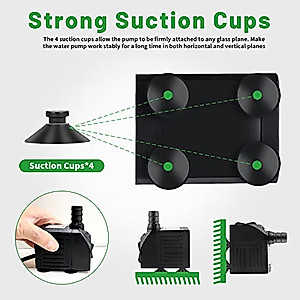 Yochaqute Aquarium Submersible Water Pump: 550GPH 30W Quiet Mini Adjustable with 6ft Power Cord for Hydroponics | Garden Waterfall | Pond | Fish Tank| Fountain