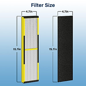FLT4825 Replacement Filter B Fit for Germ Guardian Air Purifier, ac4825e Replacement Filter Fit for ac4825 AC4825 AC4300 AC4900 AC4825DLX AC4850 CDAP4500 AP2200, 4 True HEPA + 8 Carbon Filters