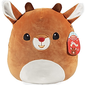 Squishmallows 12" Rudolph The Red Nosed Reindeer - Official Kellytoy Plush - Soft and Squishy Deer Stuffed Animal - Great Gift for Kids - Ages 2+