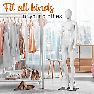 SereneLife 68.9" Tall Full-Body Female Mannequin with Adjustable Head, Flexible Limbs and Detachable Design, Perfect for Clothing Stores, Boutiques, Exhibitions and More