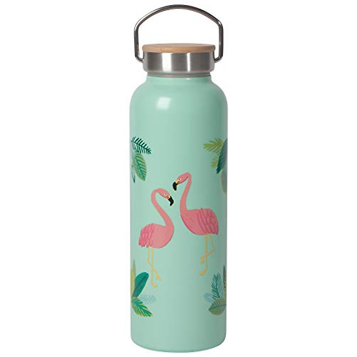 Now Designs Stainless Steel Water Bottle with Bamboo Lid, Mermaids - 18 oz Capacity