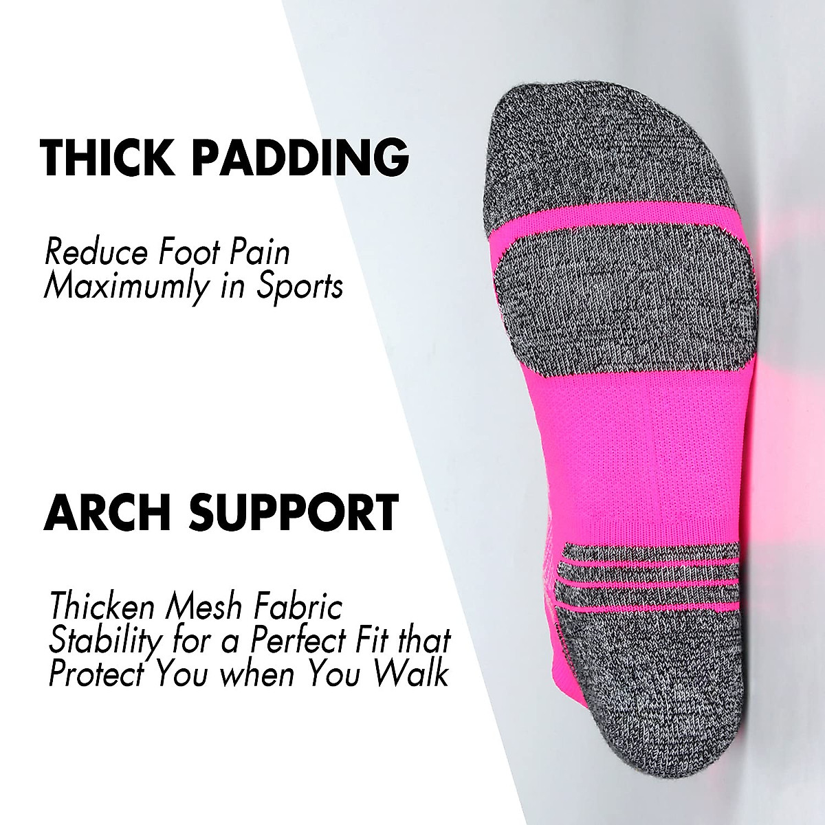 Aimerday Athletic Ankle Womens Socks Running Compression Socks for Women Cozy 5 Pack Low Cut Performance Soft Tab Socks
