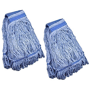 Mop Head Replacement Commercial Heavy Duty String Blue Wet Mop Heads for 3 Typs Commercial Mop Handle(2,Large)