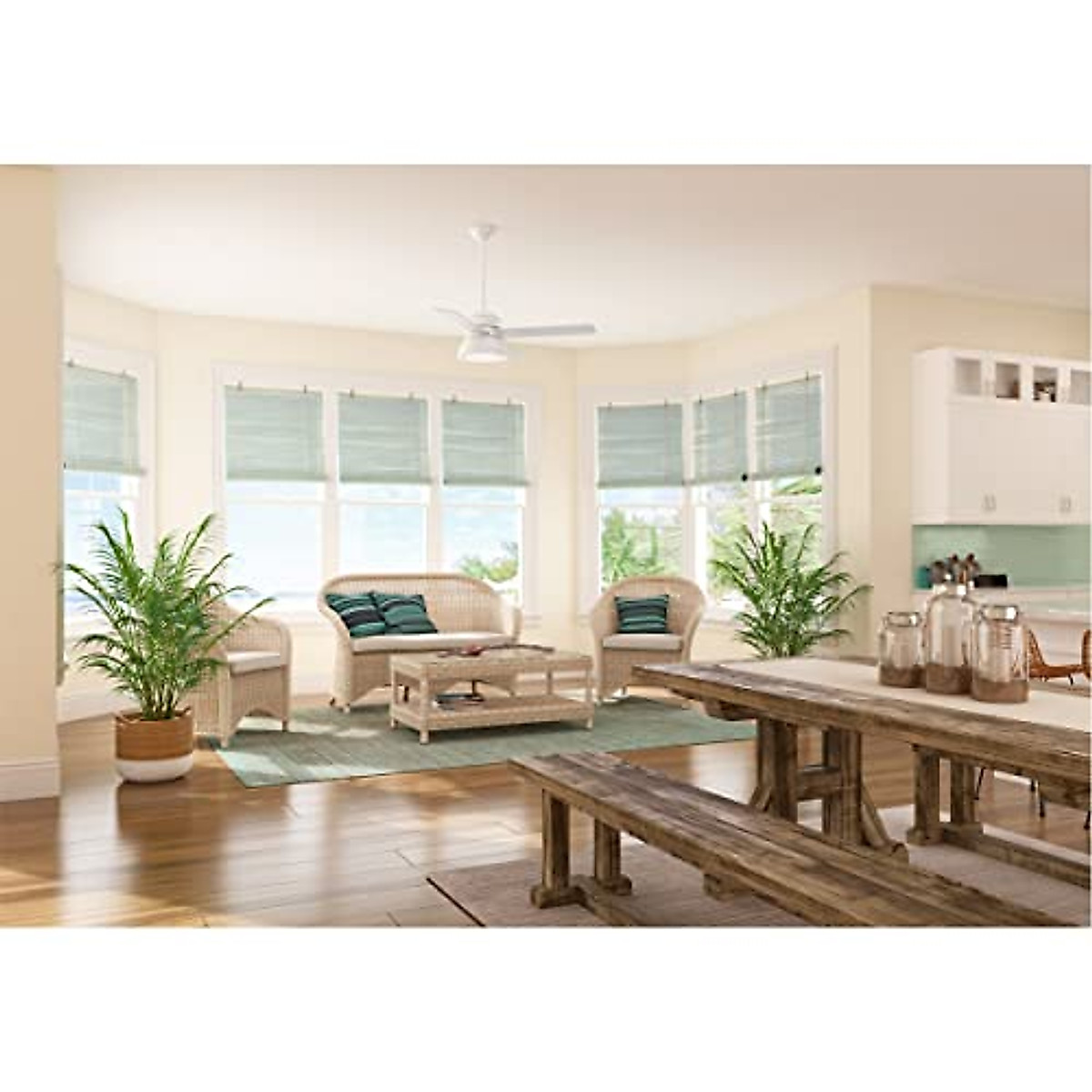 Hunter Fan Company, 54151, 52 inch Loki Fresh White Ceiling Fan with LED Light Kit and Pull Chain