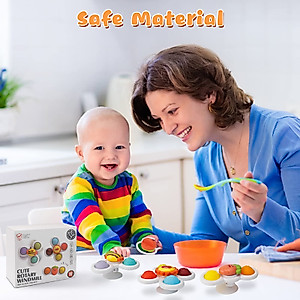 FPVERA Suction Cup Spinner Toys - Baby Bath Toys with Suction Cup Silicone Flipping Board, Baby Sensory Spinner Toy Release Stress and Anxiety Kids Travel Toys Gifts for Toddler Boy Girl, 4PCS