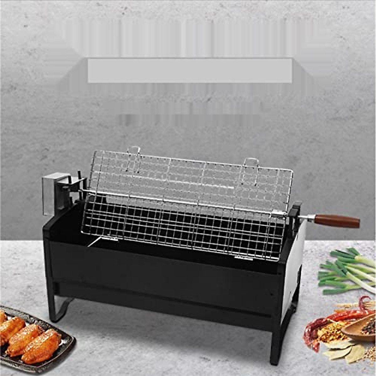 TAMYID Charcoal Grills, Bbq Rotary Grill Family Camping Portable Small Barbecue Oven Detachable Outdoor BBQ Grill Outdoor Kitchen