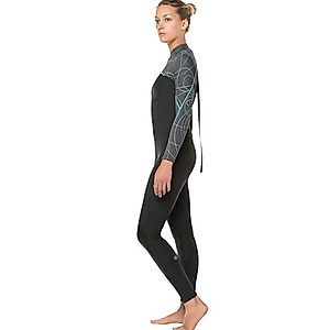 BARE 3/2MM Women's Elate Full Wetsuit | Comfortable high Stretch Neoprene Material | Long Sleeve | Great for All Watersports, Scuba Diving and Snorkeling | Grey 02