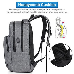 Bookbag School Backpack, Travel Backpack Anti Theft Laptop Backpack with USB Charging Port Water Resistant College Fits 15.6 Inch Notebook Over 3 Years Old