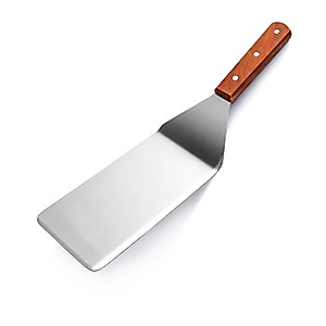 New Star Foodservice 36350 Wood Handle Extra Large Grill Turner/Spatula with Cutting Edge and 4-Inch Wide Blade, 16-Inch