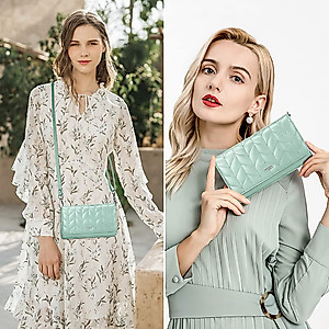 nuoku Women Small Crossbody Purse Cell Phone Wristlet Wallet Purse with RFID Card Slots and Strap for Women