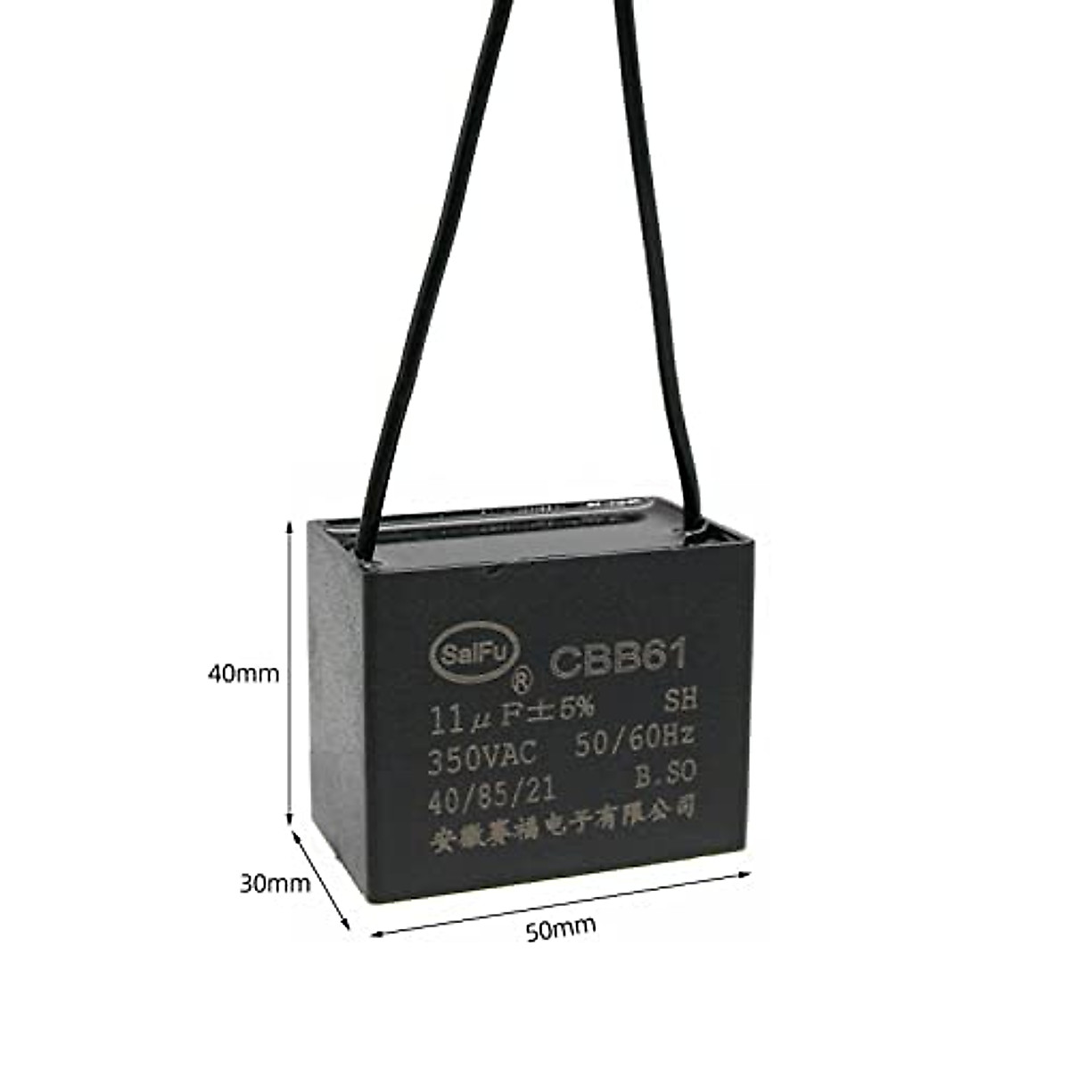 AKZYTUE CBB61 Capacitor 11uf 350V AC Ceiling Fan 2 Wire 50/60Hz for Starting Electric Fan Generator Pump Motor