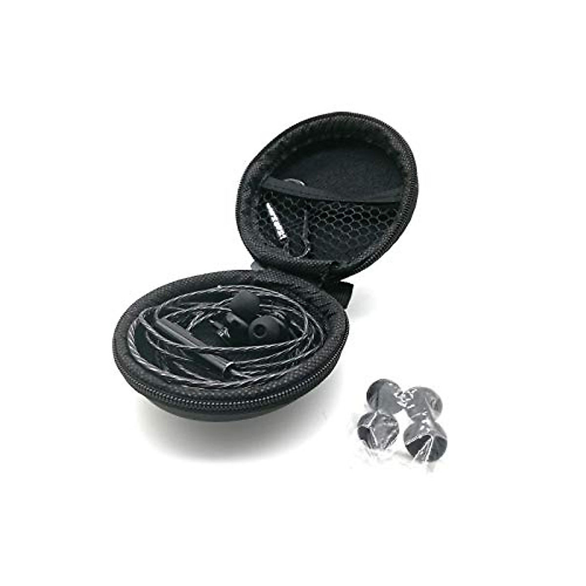 ApexOne Wired Metal in-Ear Earbuds Headphones with MIC &Volume Control and Pocket Case, Crystal Clear Sound Bass Stereo Noise Isolating Earphones (Earbuds, Black Case and 2 Small Tips Included)