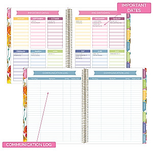 bloom daily planners New Undated Academic Year Teacher Planner & Calendar with Frosted Protective Cover - 7 Period Lesson Plan Organizer Book (9" x 11") - Teacher with a Plan