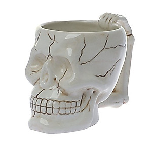 Human Skull Novelty Coffee Mug - Diabolical Bonehead Cup Ceramic 16 oz. Pacific Trading