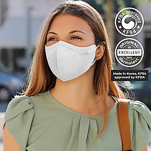 AER KF94 Mask Disposable Face Masks Individually Wrapped | Peak KF-94 Micro Dust Protection Mask Made in Korea (Medium, Black)