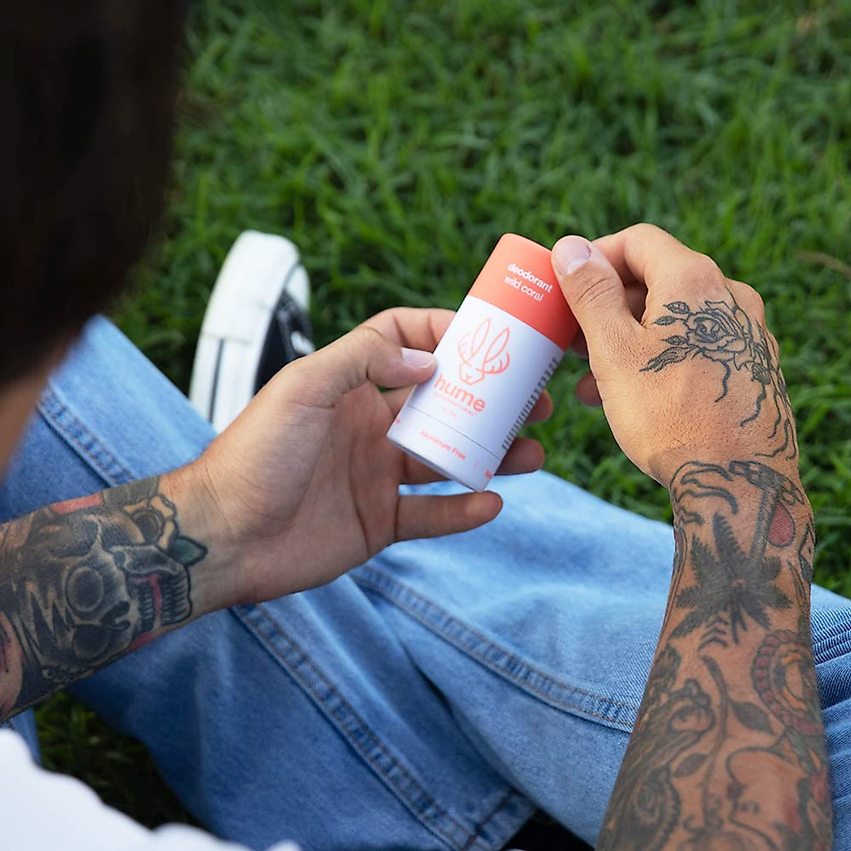 Hume Supernatural Aluminum Free Deodorant for Women & Men - Safe for Sensitive Skin - Probiotic, Plant-Based, Baking Soda Free, Aloe, & Cactus Flower, Anti Sweat, Stain & Odor – Wild Coral, 1-Pack