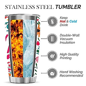FOCIUZTA 20oz Colorful Floral Tumbler with lid, Travel Coffee Cup, Ideal for Easter, Mother Day, and birthday gifts