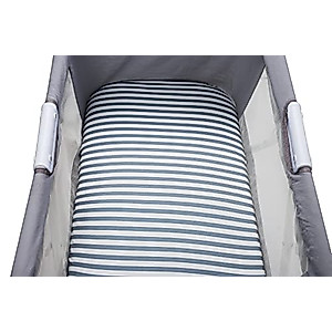 Bassinet Fitted Sheets 4 Pack for Baby Boy and Girl, Stretchy Soft Knitted Sheet Universal for Hourglass Oval and Rectangle Bassinet Mattress, Unisex Stripe Star Cloud and Arrow Printing