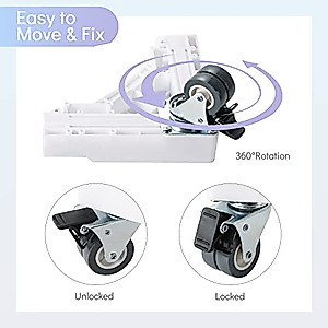 AMGSH Adjustable Mini Fridge Stand | Movable Washing Machine Base Stand Furniture Dolly Roller Base, Small Furniture Mover Mobile Base for Washing Machine, Dryer and Refrigerator (8 Wheels)