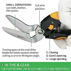 stedi 9-Inch Scissor Heavy Duty, All Purpose Scissors, Cardboard and Carpet Shears, TPR Handle, Extremely Sharp Blades with Finely Serrated -Easy Cutting Thick Paper, Leather, Sewing Fabric