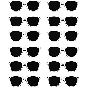 TheGag White Sunglasses Bulk- (Pack of 24) Wedding Bridal Party Favors Pack Universal Sizing Women-Men-Kids Exactly What You Are Looking For