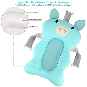 SH-RuiDu Baby Bath Cushion, Newborn Infant Bathtub Support Cushion Lounger Anti-Slip Soft Bath Tub Cushion Seat Support for 0-12M Boys Girls