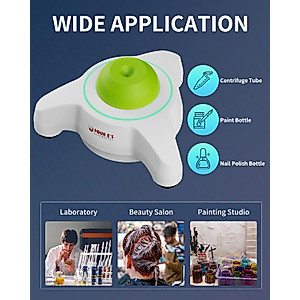 Mini Vortex Mixer with Extra Interchangeable Silicone Cap, Lab Vortex Shaker with Touch Function, 5600rpm, 6mm Orbital Diameter, for Acylic Paints, Nail Polish, Test Tubes, Green