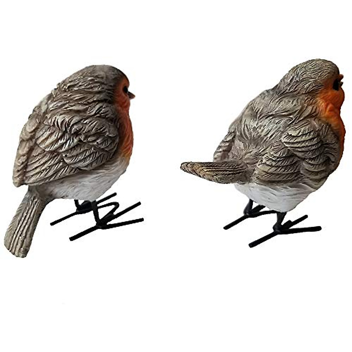 UXMOO Polyresin Garden Robin Birds S/2 Ornaments Backyard Decor Statues for Yard and Patio Lawn Cute Birds Indoor Outdoor Home Decoration Figurines Animal Statue Sculpture-92…