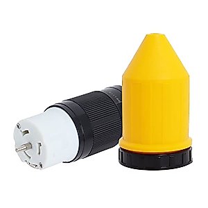 50 AMP Twist Lock Plug Female with Protective Cover, LL550C 50 AMP Generator Connector, CS6364 Generator Cord Cap 125 Volt//250 Volt Generator Plug