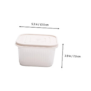 HOLIDYOYO 4pcs Box Double Layer Crisper Onion Fresh-keeping Case Containers with Strainer Basket Food Containers Fridge Food Container Draining Crisper Fruit Strainer Ginger Drain Crisper or