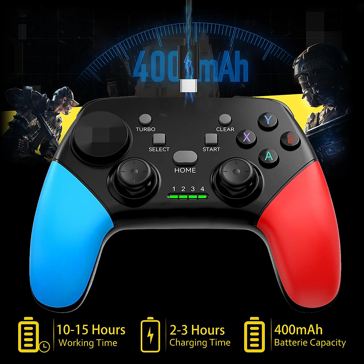 Joso Wireless Mobile Gaming Controller for iPhone, Android, iPad, Tablet, PC, Phone Controller with Phone Clip Supports Cloud Game, COD Mobile, Genshin Immpact, Remote Player Gamepad