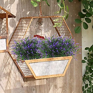 MCH 10Pcs Artificial Lavender Flowers Plants Faux Shrubs Plastic Plants for Home Outdoor Garden Porch Window Box Décor (Purple)