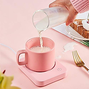 VOBAGA Coffee Mug Warmer with 4 Hours Auto Shut-Off, Coffee Warmer Plate for Office Home Desk Use with 3 Temperature Settings, Electric Cup Warmer for Cocoa,Tea, Milk, Water, Pink (No Cup)