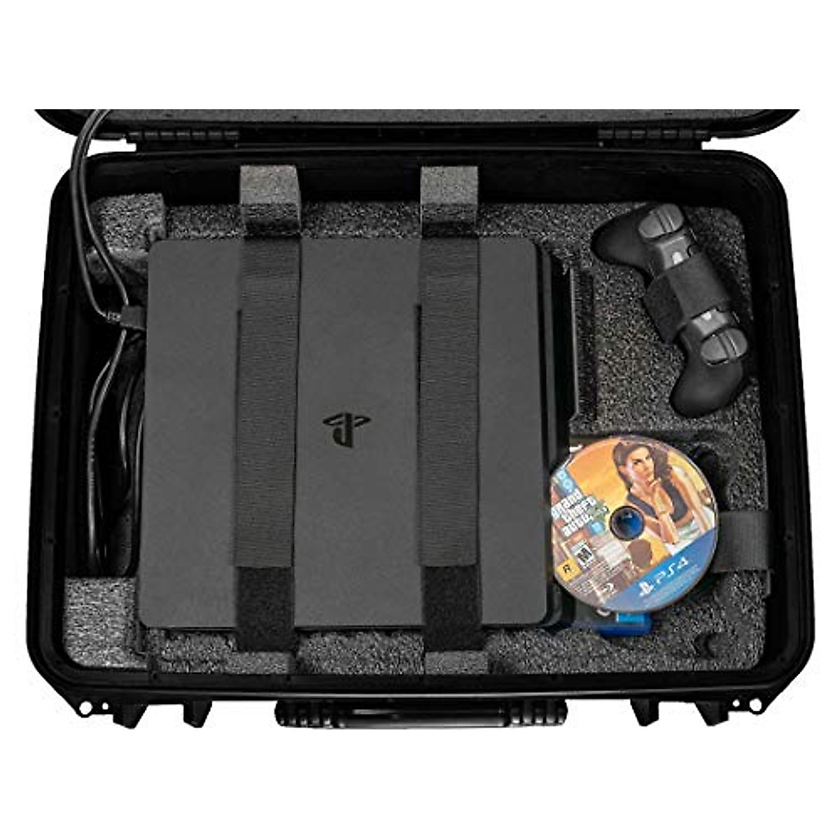 Case Club Gaming Station to fit Playstation 4. Portable Gaming Station with Built-in Monitor & Storage for PS4 Controllers & Games